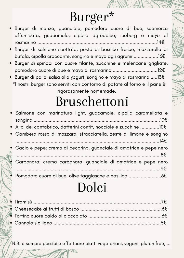 Speisekarte von Opera Aperitif and Dinner restaurant, Brescia
