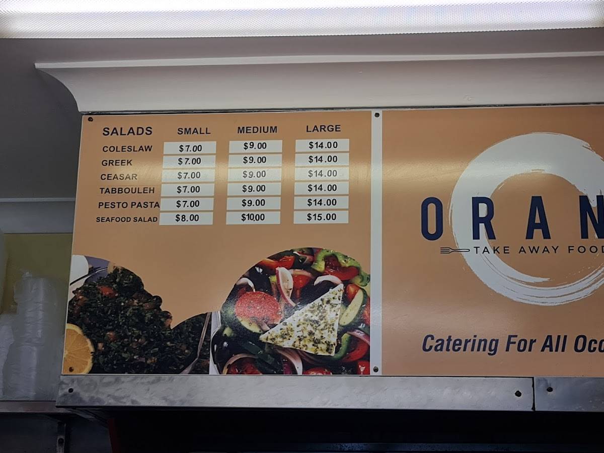 Menu at Orana Takeaway fast food, Kellyville