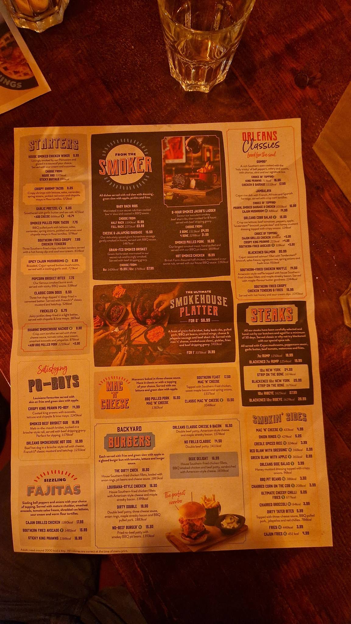 Menu at Orleans Smokehouse Solihull restaurant, Solihull, Stratford Rd