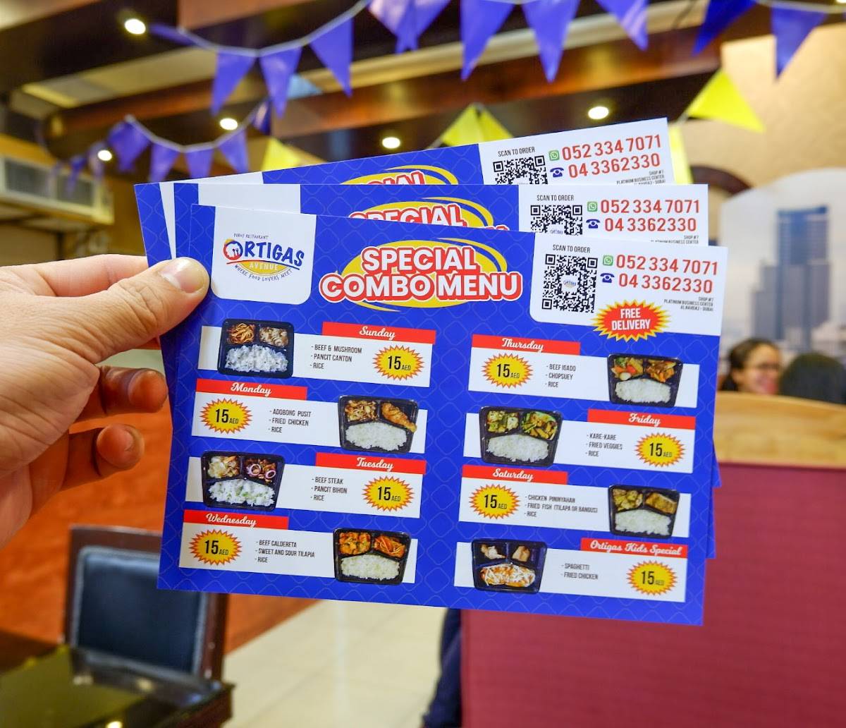 Menu at Ortigas Avenue Pinoy Restaurant, Dubai