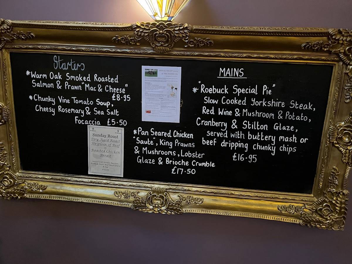 Menu at The Roebuck Pub, Otley, 1 Roebuck Ln