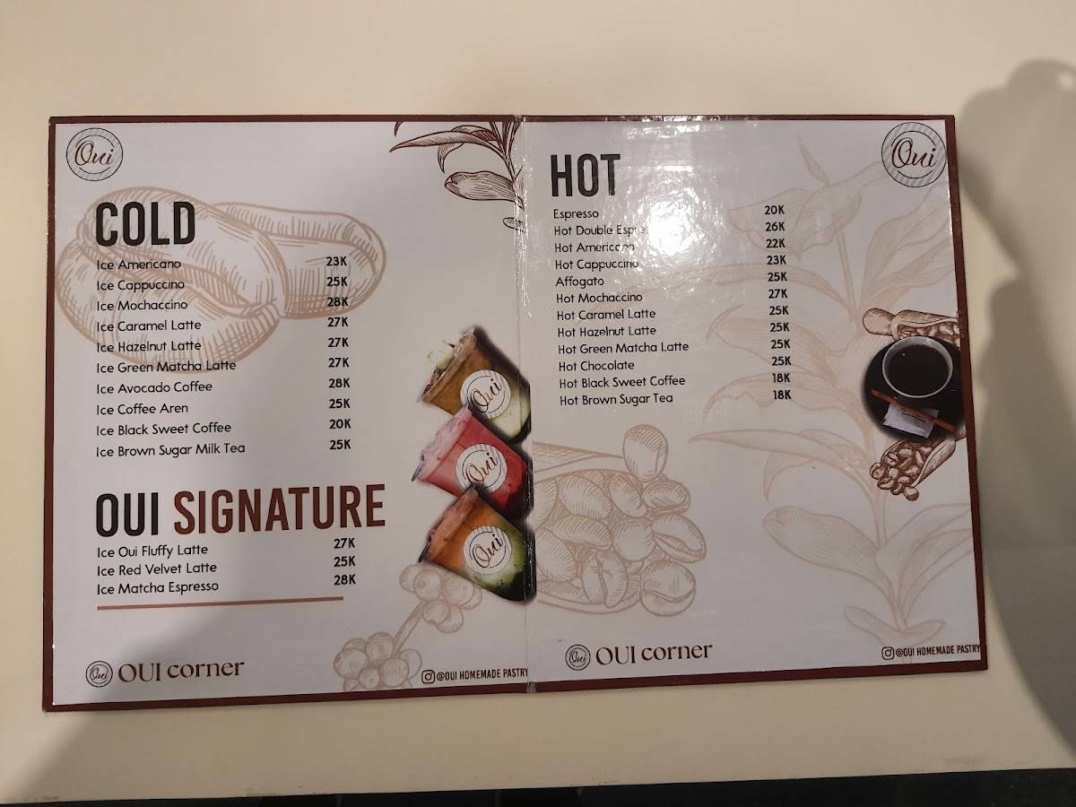 Menu at Oui Corner Coffee & Eatery (D'Paragon Menteng), Central Jakarta