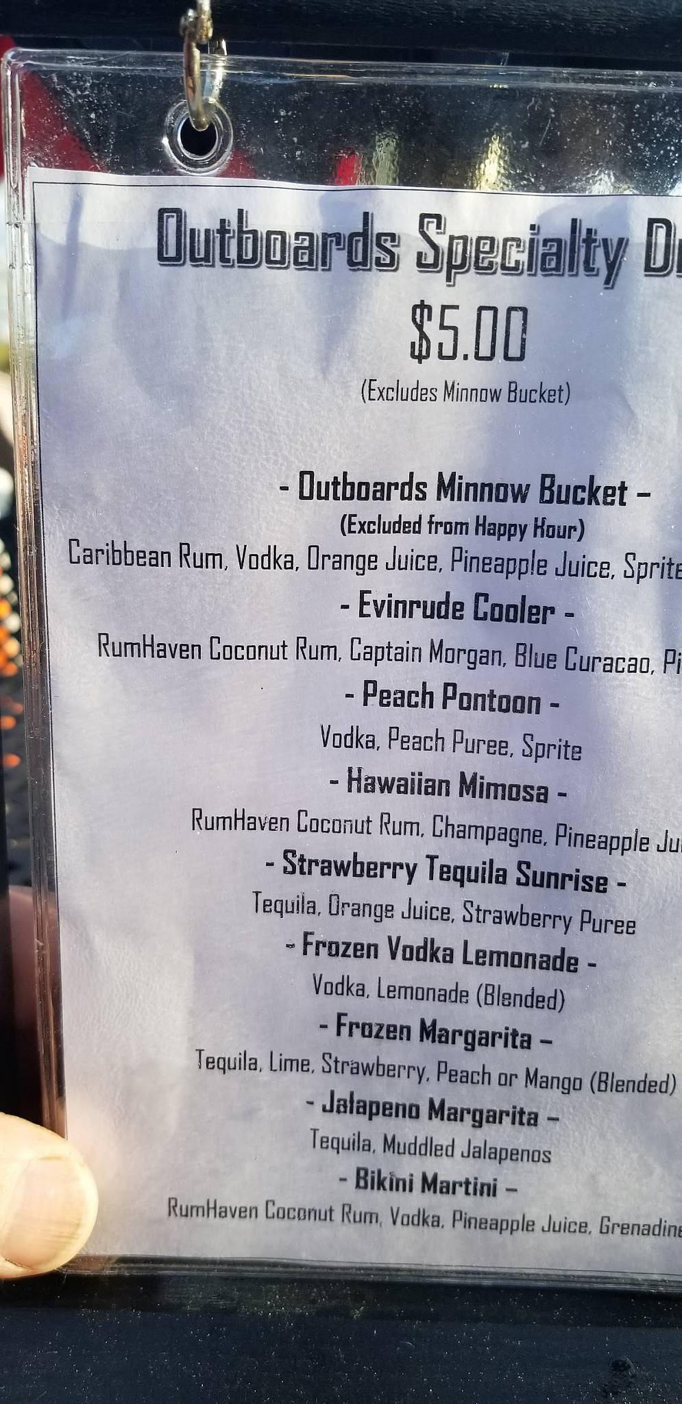 Menu at Outboards Bar & Grill, Tomahawk
