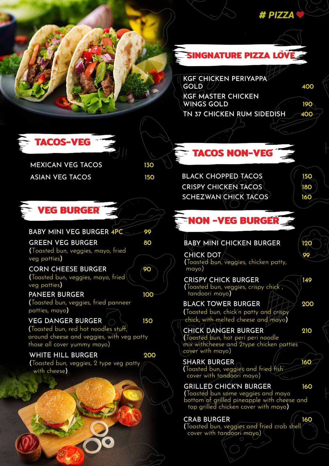 Menu at #PIZZA LOVE, India
