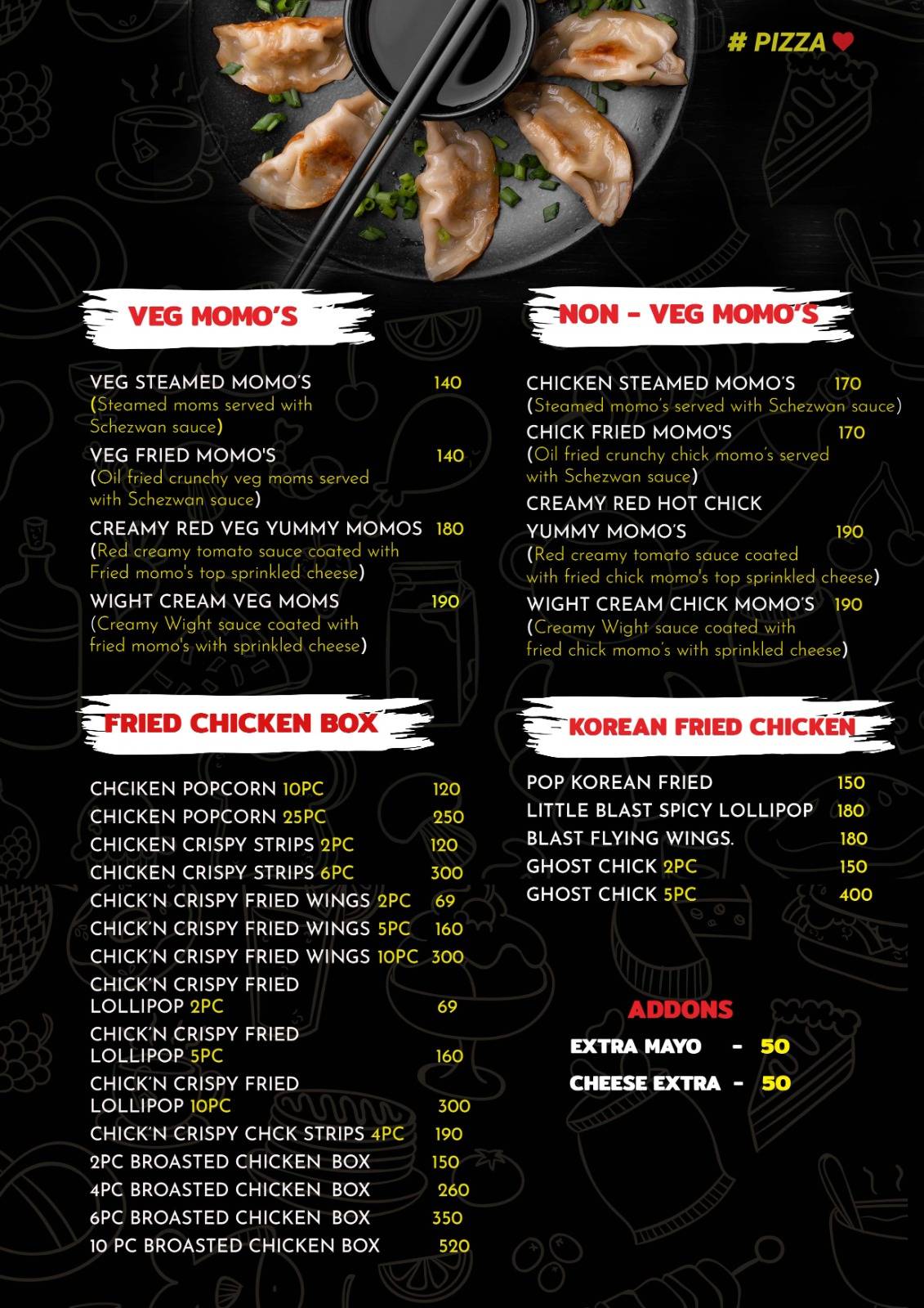 Menu at #PIZZA LOVE, India