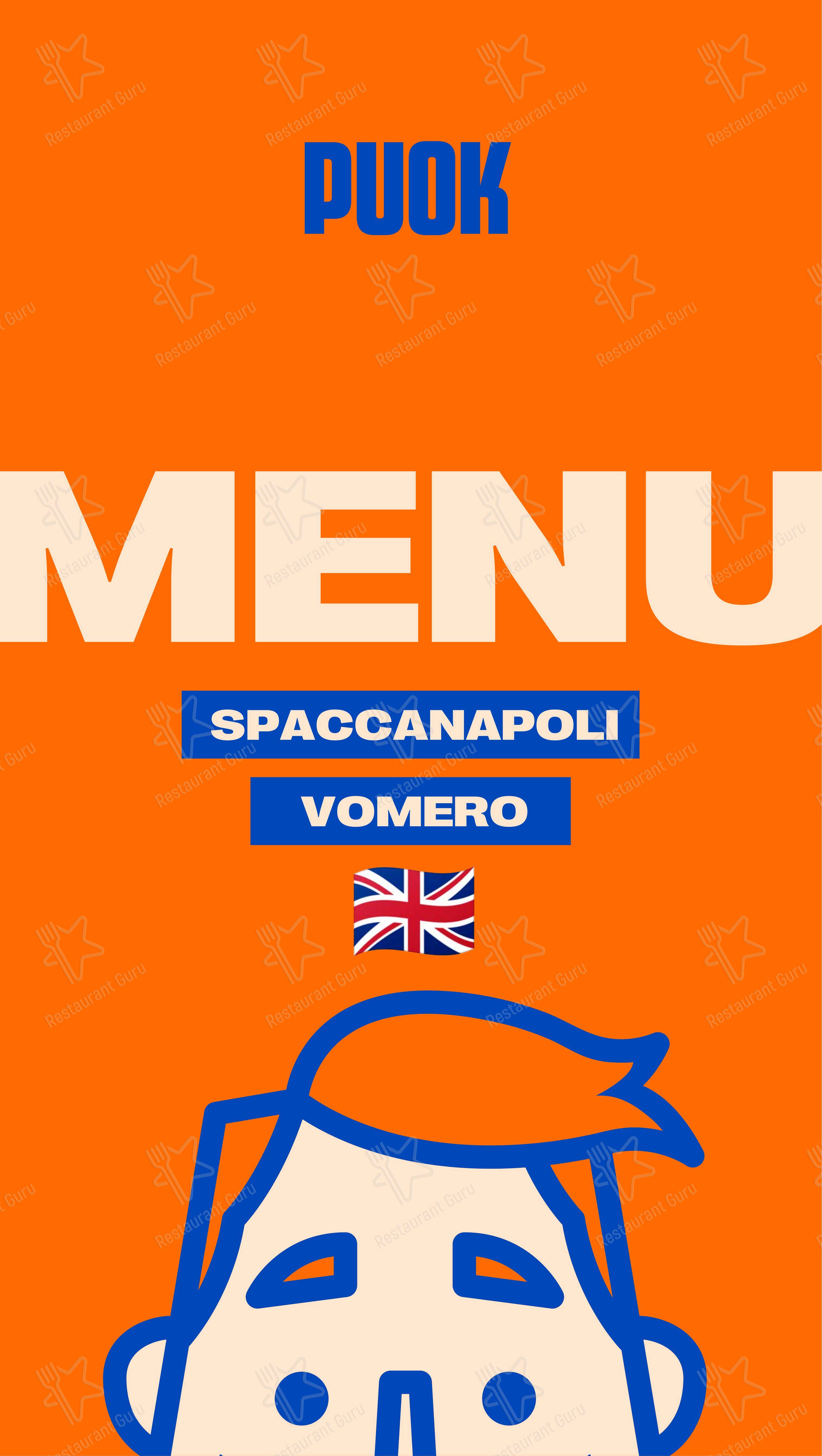 Carta del restaurante PUOK (Vomero), Napoles