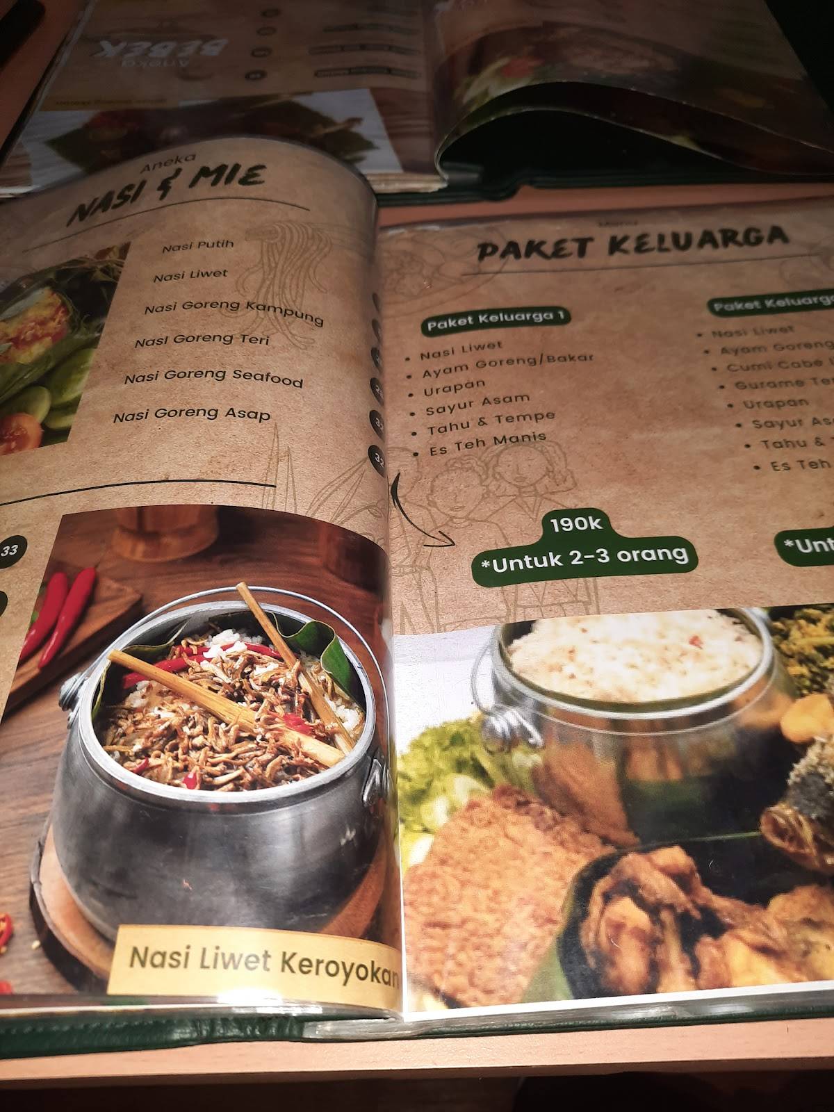 Menu at Padi Padi Restoran restaurant, Julang
