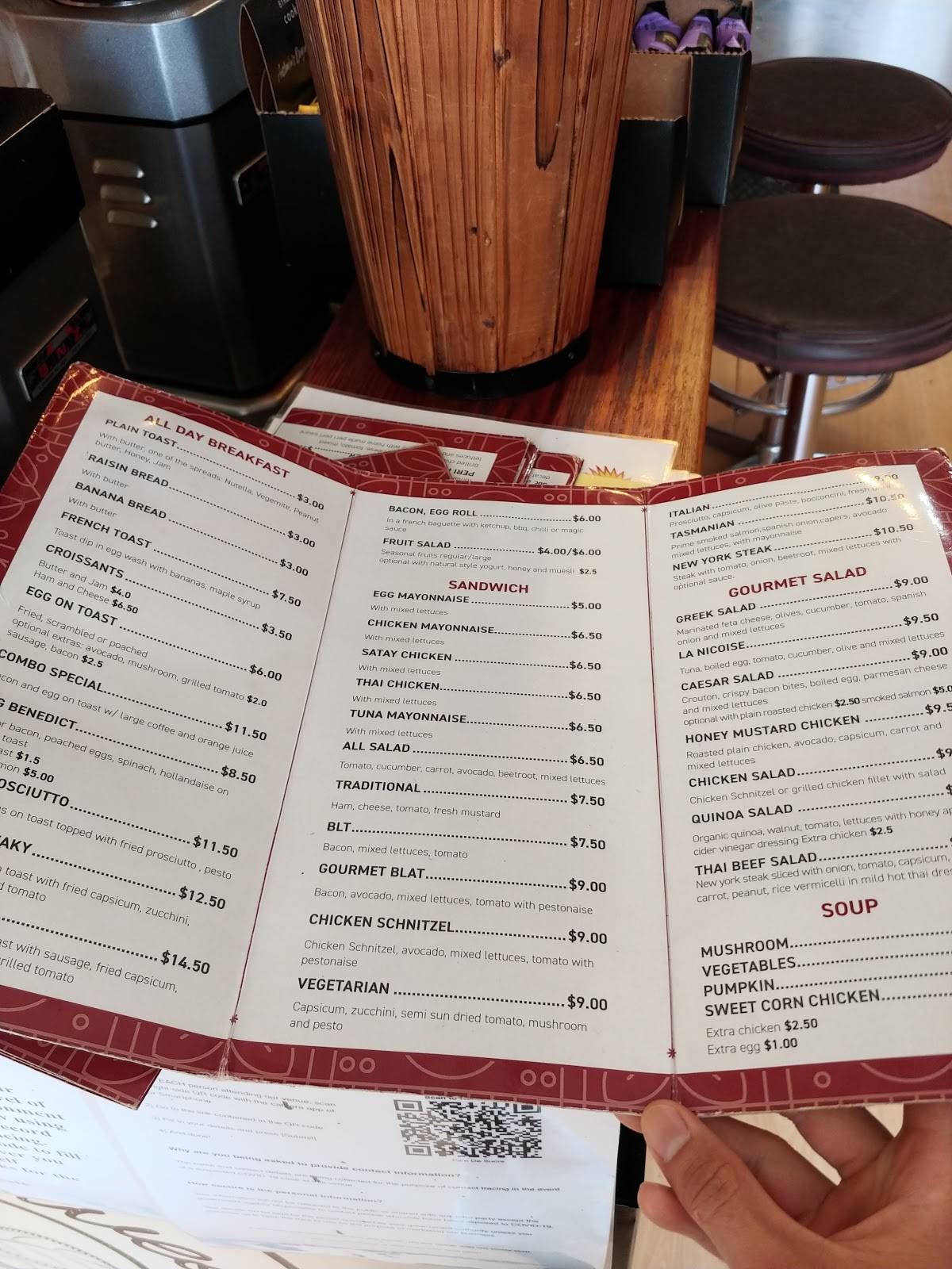 Menu at Pain De Sucre restaurant, Glebe