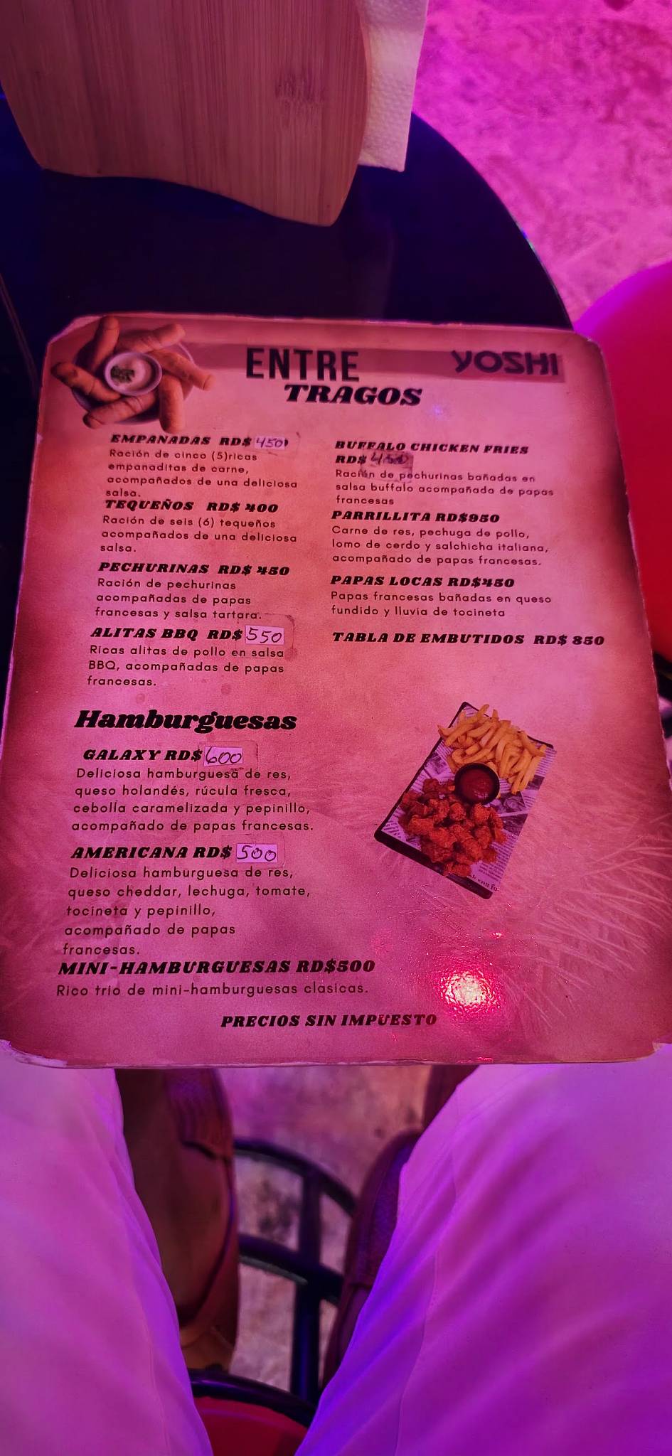 Menu at Pal Patio Punta Cana pub & bar, Punta Cana