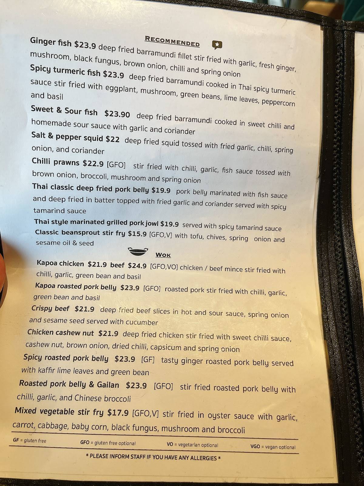 Menu at Palm The Wokker restaurant, Woodville Gardens