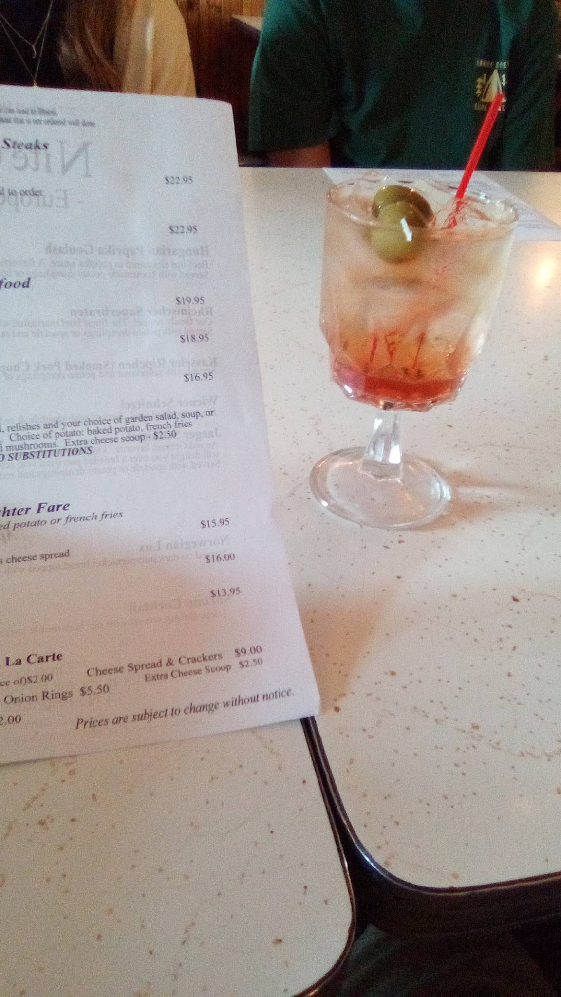 Menu at Nite Cap Inn restaurant, Palmyra