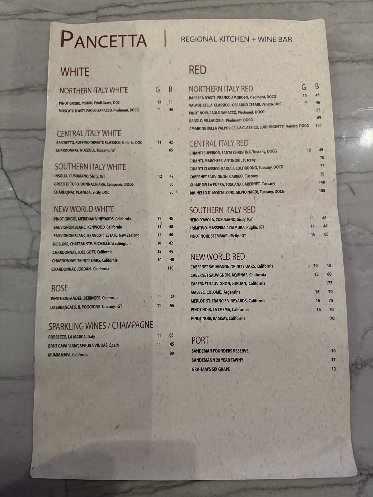 Menu at Pancetta Kitchen & Wine Bar, Teaneck