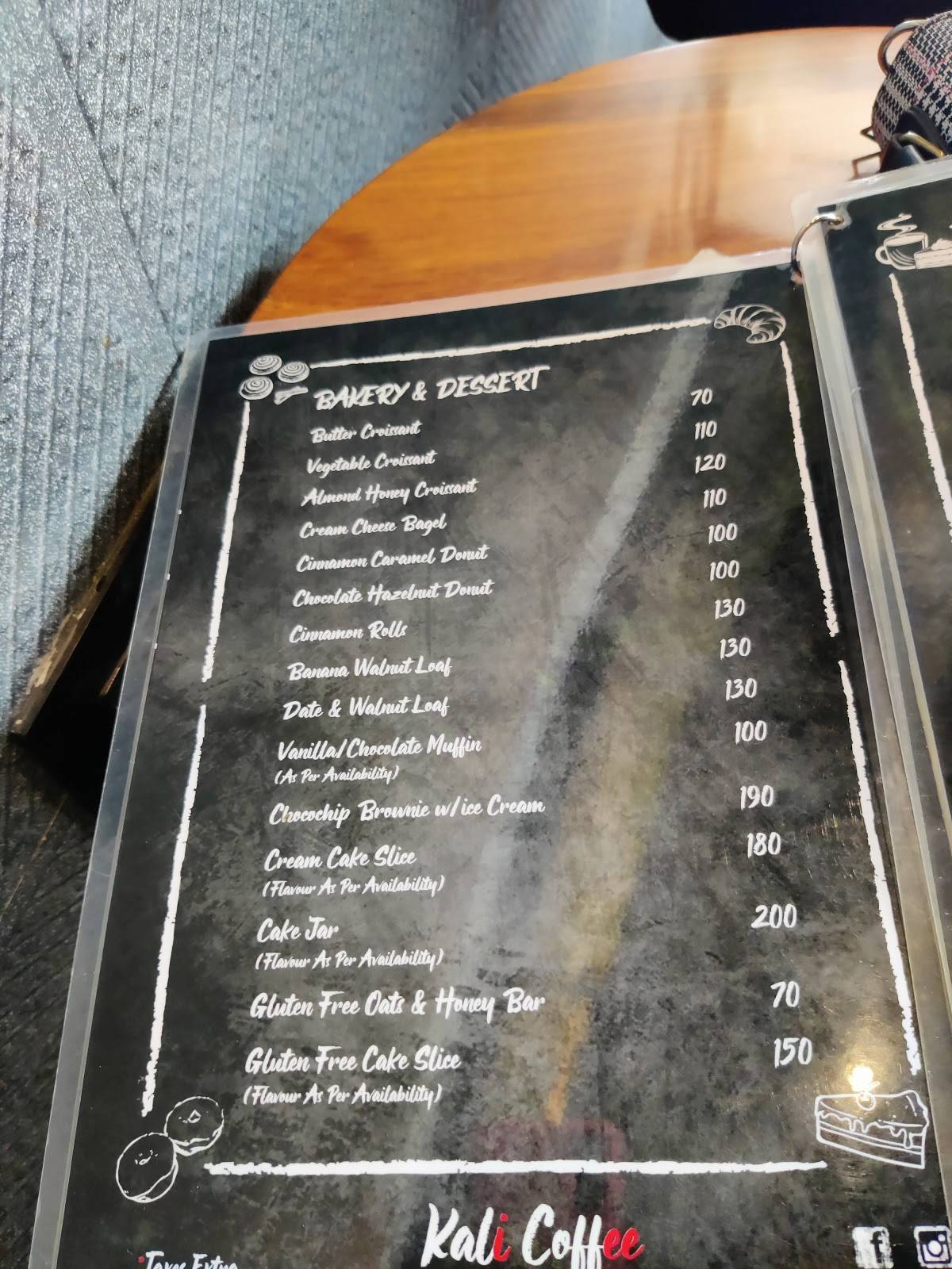 Menu at KALI COFFEE, Panchkula