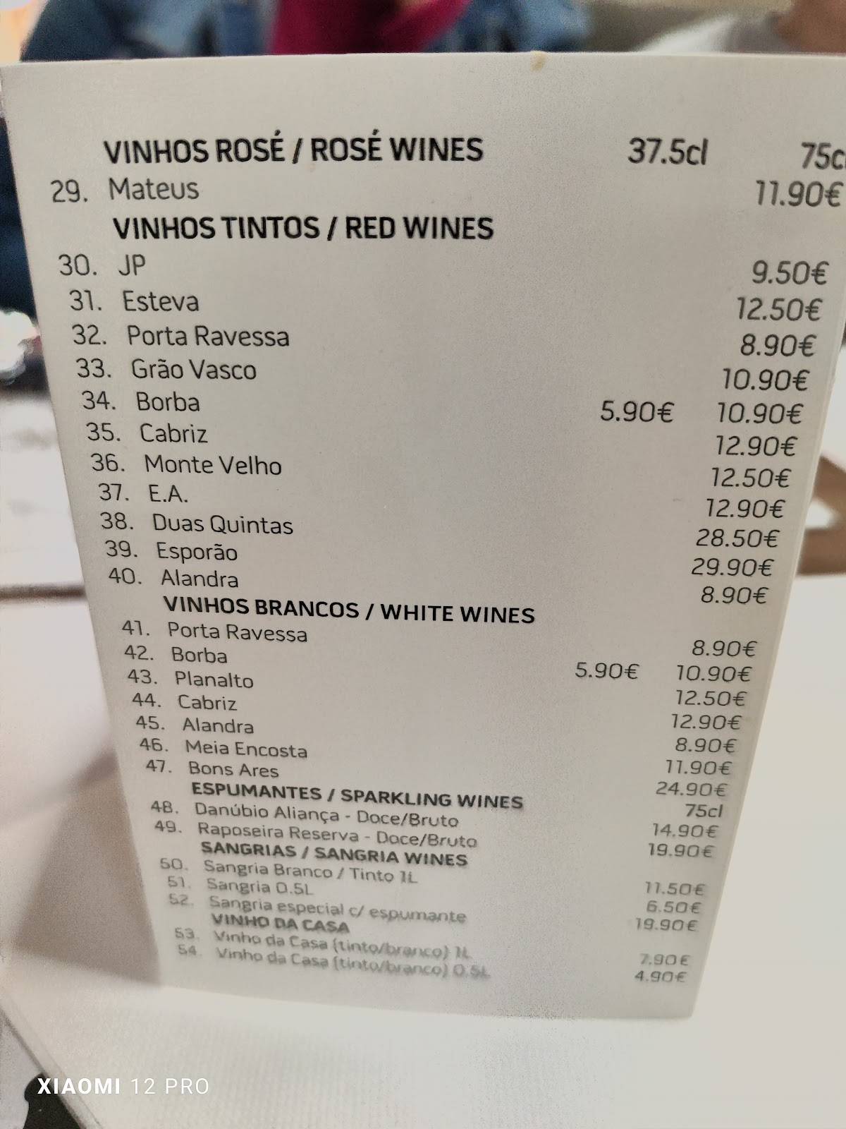Menu em Panda Douro restaurante, Rio Tinto