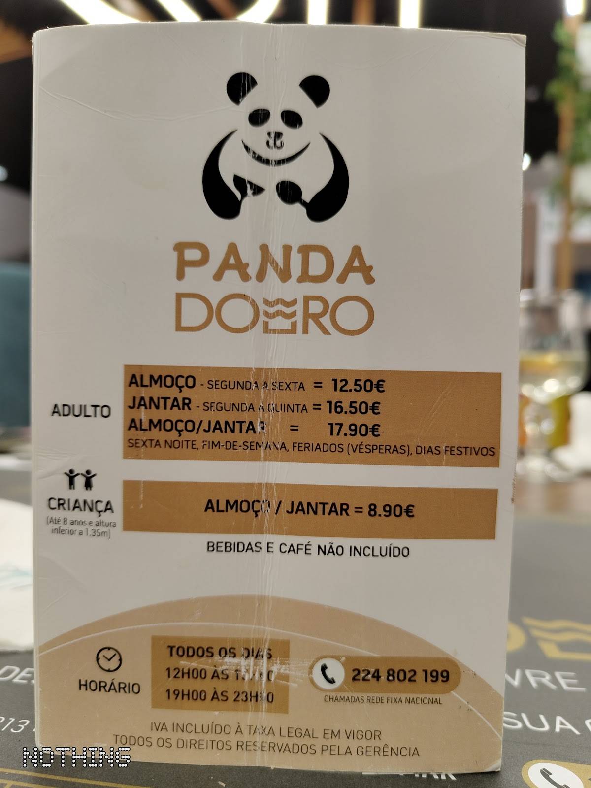Menu em Panda Douro restaurante, Rio Tinto