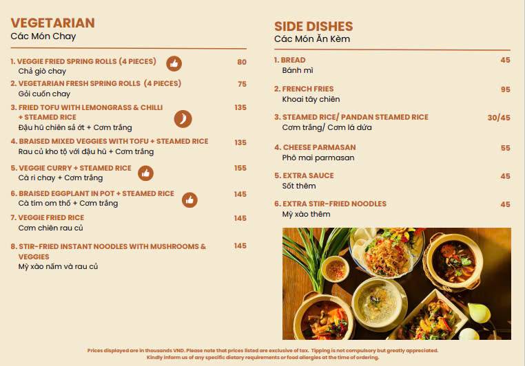 Menu at Pandan Leaf Saigon Restaurant & Rooftop Bar, Ho Chi Minh City