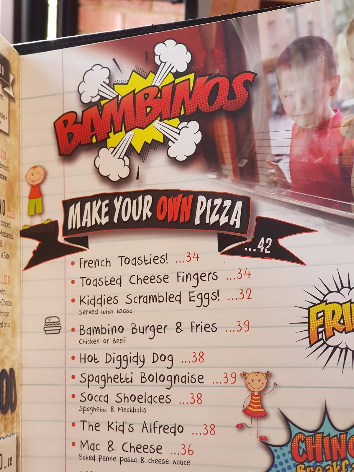 Menu at Papachinos Boksburg restaurant, Boksburg