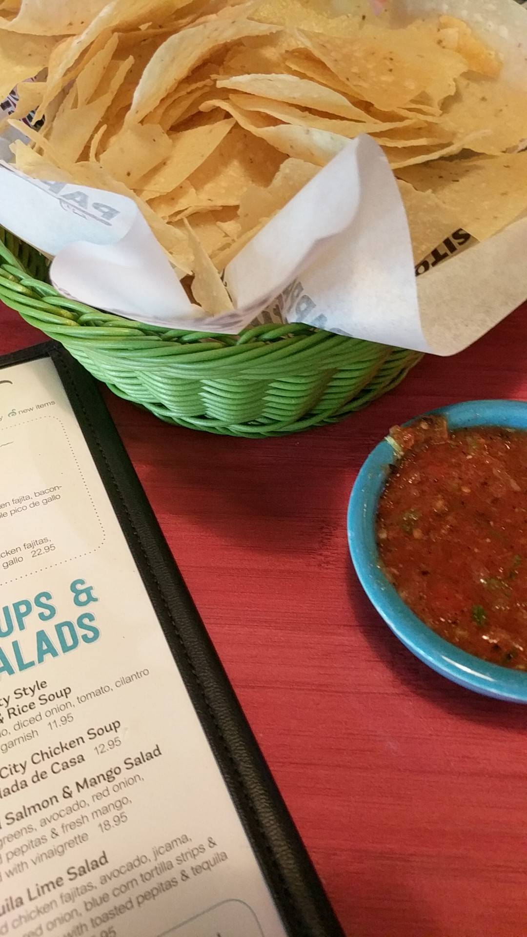Menu at Pappasito's Cantina restaurant, Sugar Land, Southwest Fwy