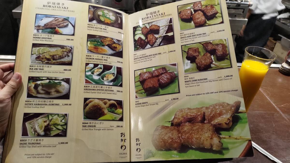 Menu at Ogawa restaurant, Taguig, The Fort Strip