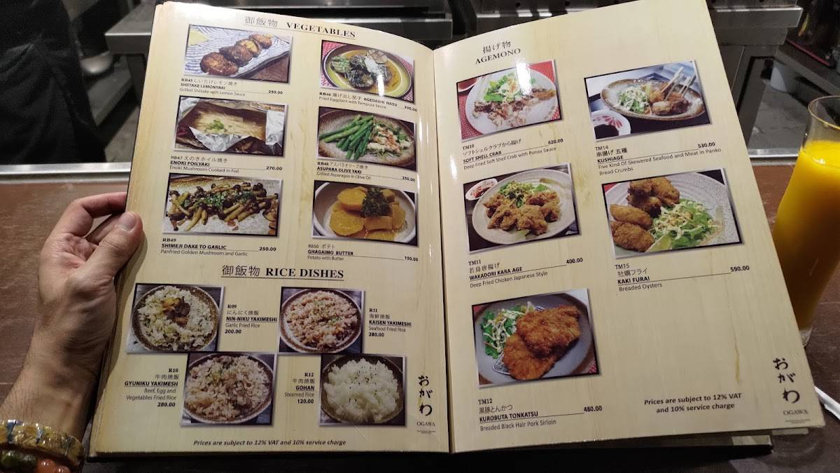 Menu at Ogawa restaurant, Taguig, The Fort Strip