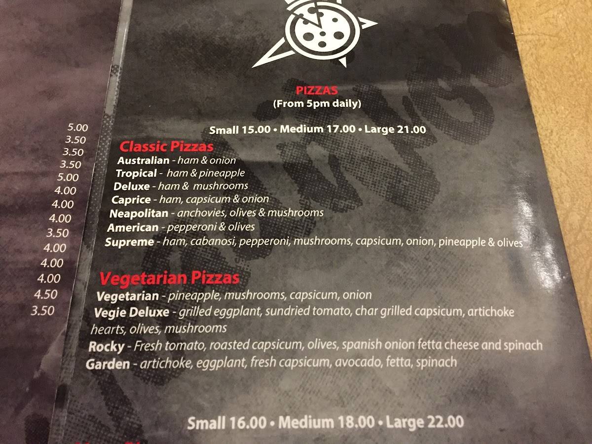 Menu at Paragon Cafe, Goulburn