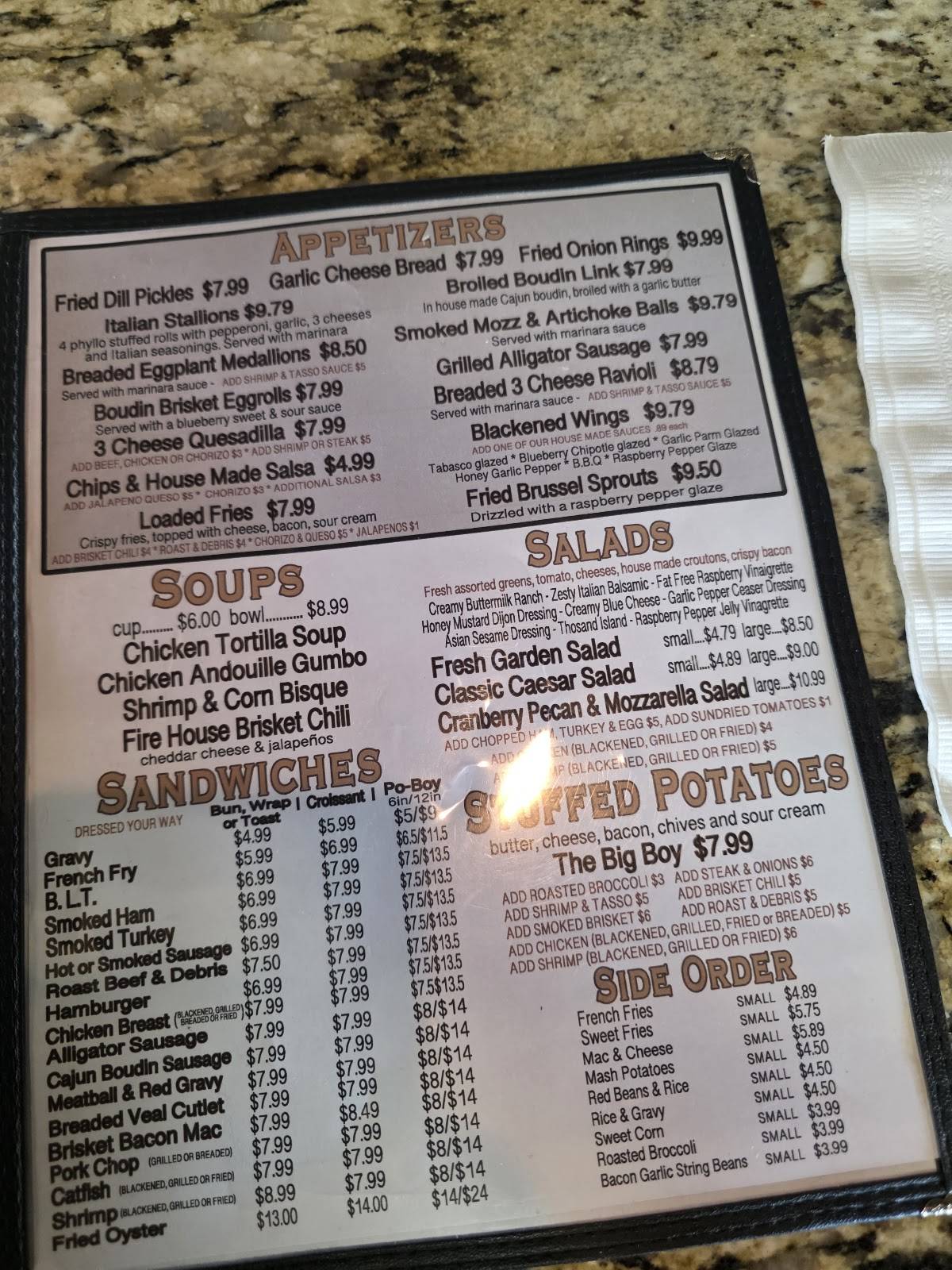 Menu at Parish Diner restaurant, Chalmette
