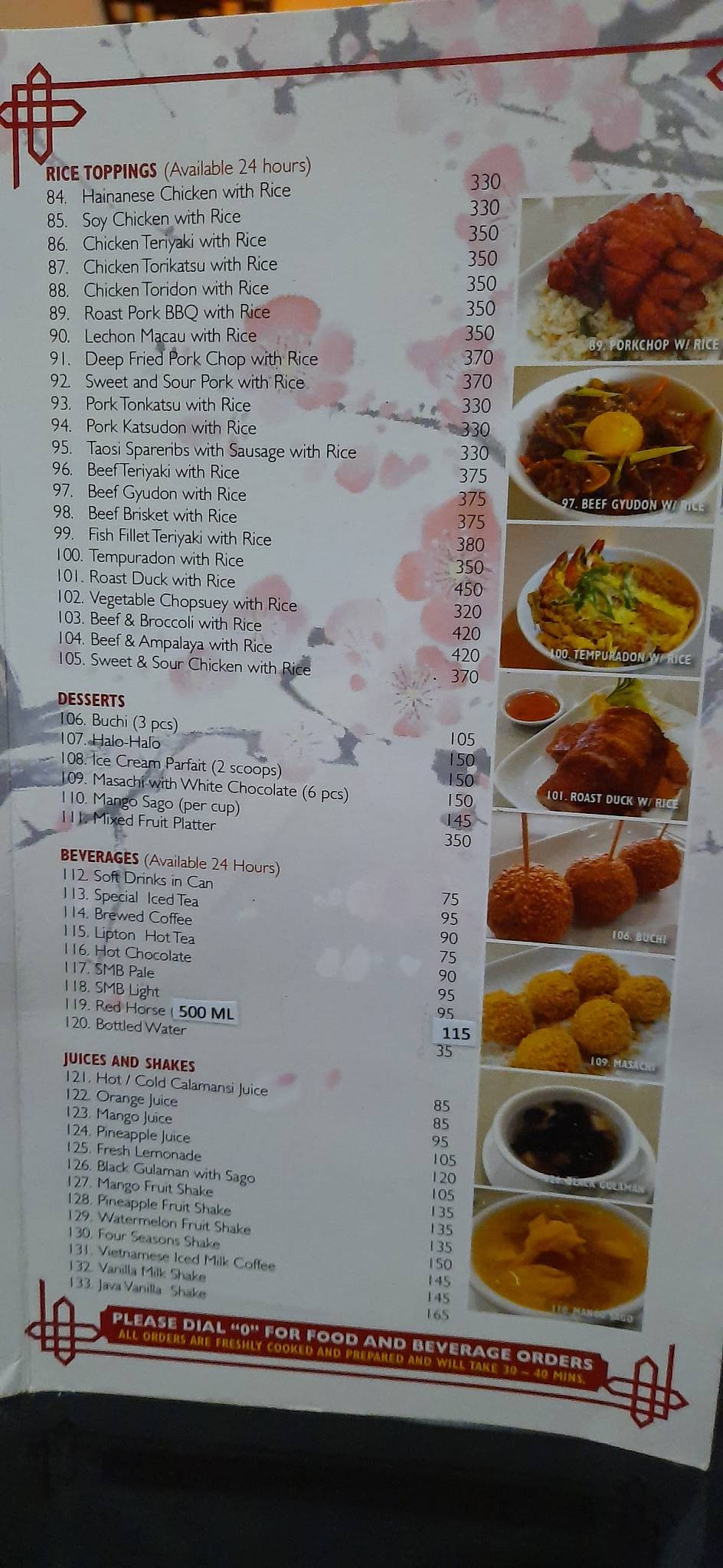 Menu at Mei Wei Chinese Kitchen restaurant, Pasay