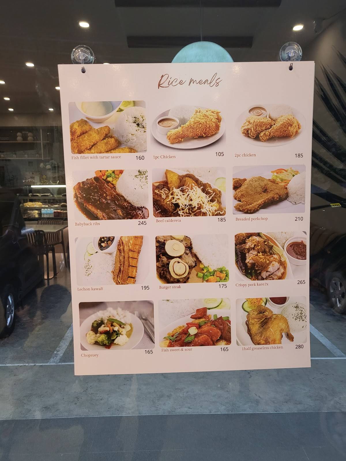 Menu at Pasta Sorpresa restaurant, Davao City, Loreto
