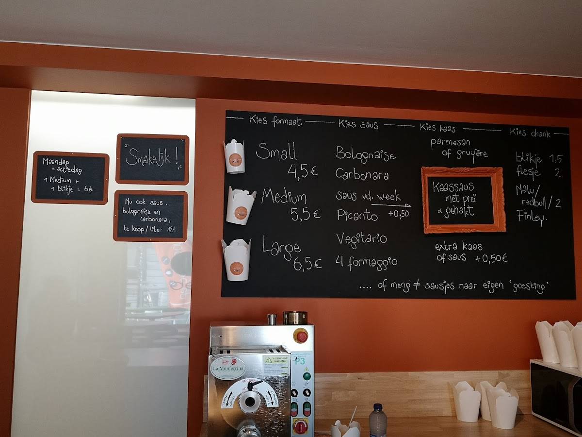 Menu at PastaSciutta Roeselare, Roeselare