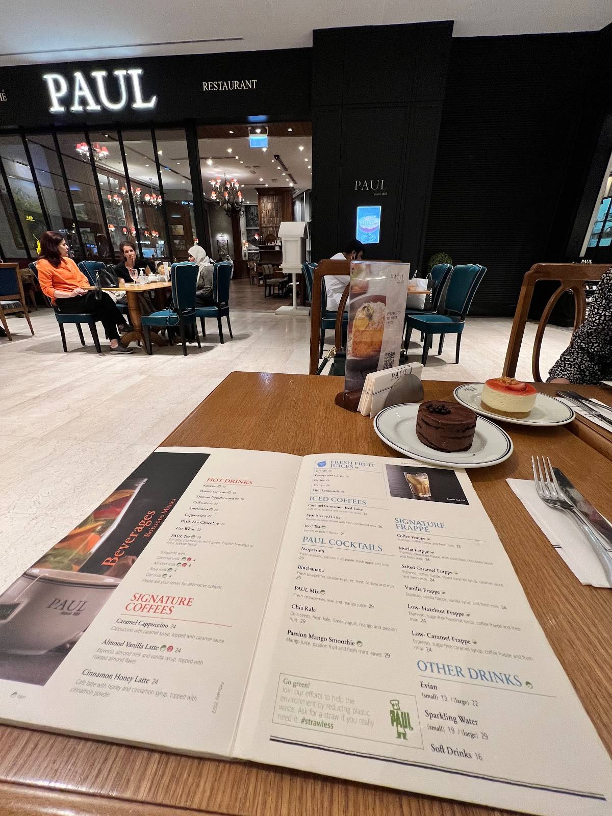 Menu at Paul Cafe, Abu Dhabi, Zayed The First St