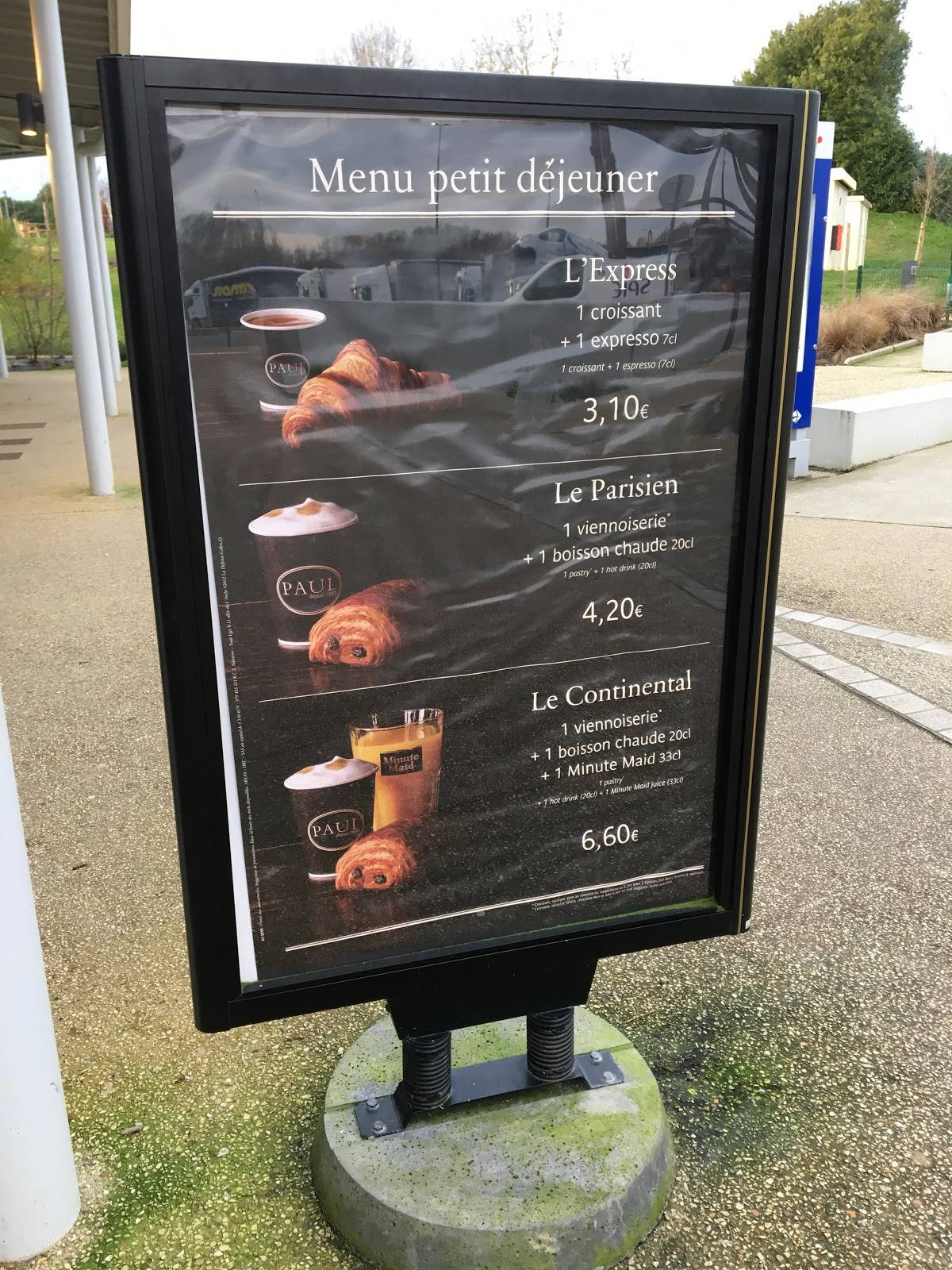 Menu au PAUL restaurant, Sargé-lès-le-Mans, Aire de la Sarthe Sargé-lès ...
