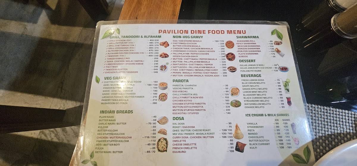 Menu at Pavilion Dine Multi Cuisine Restaurant, Salem