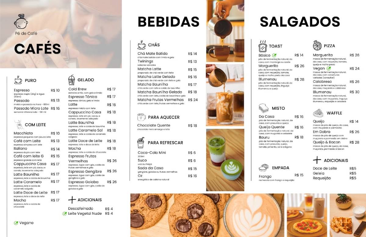Menu em Pé de Café café, Balneário Camboriú