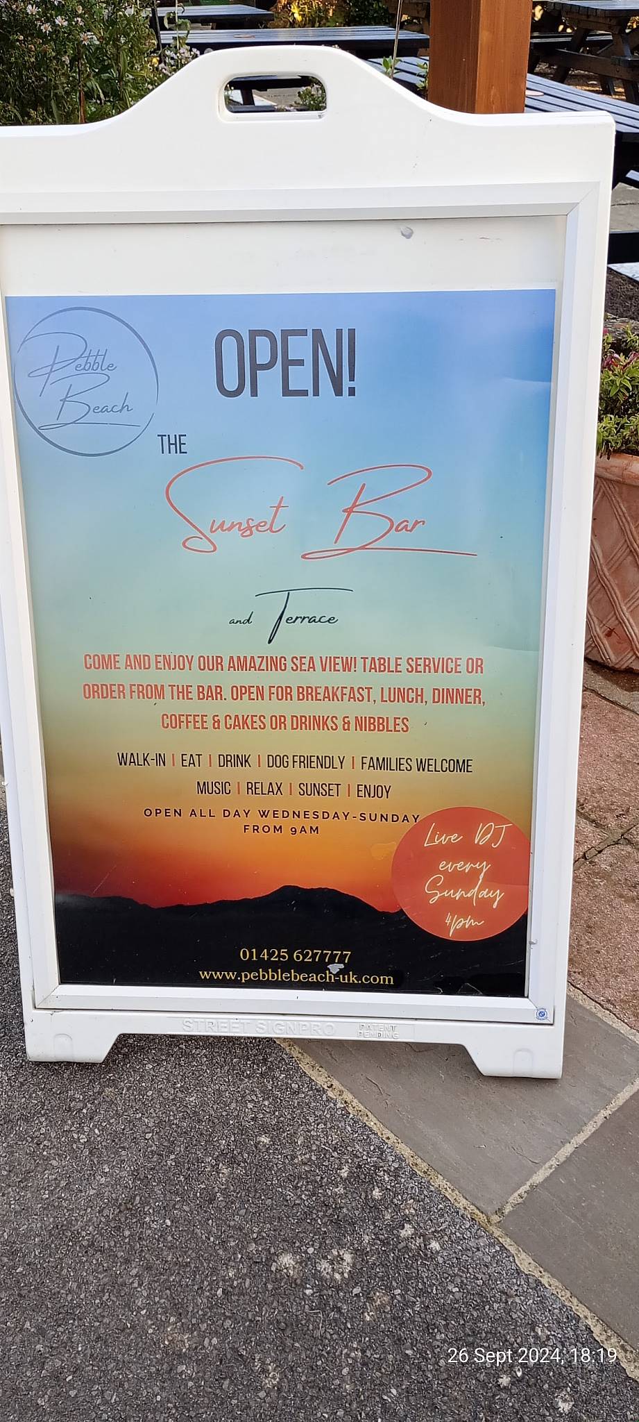 Menu at Pebble Beach Restaurant, Barton on Sea