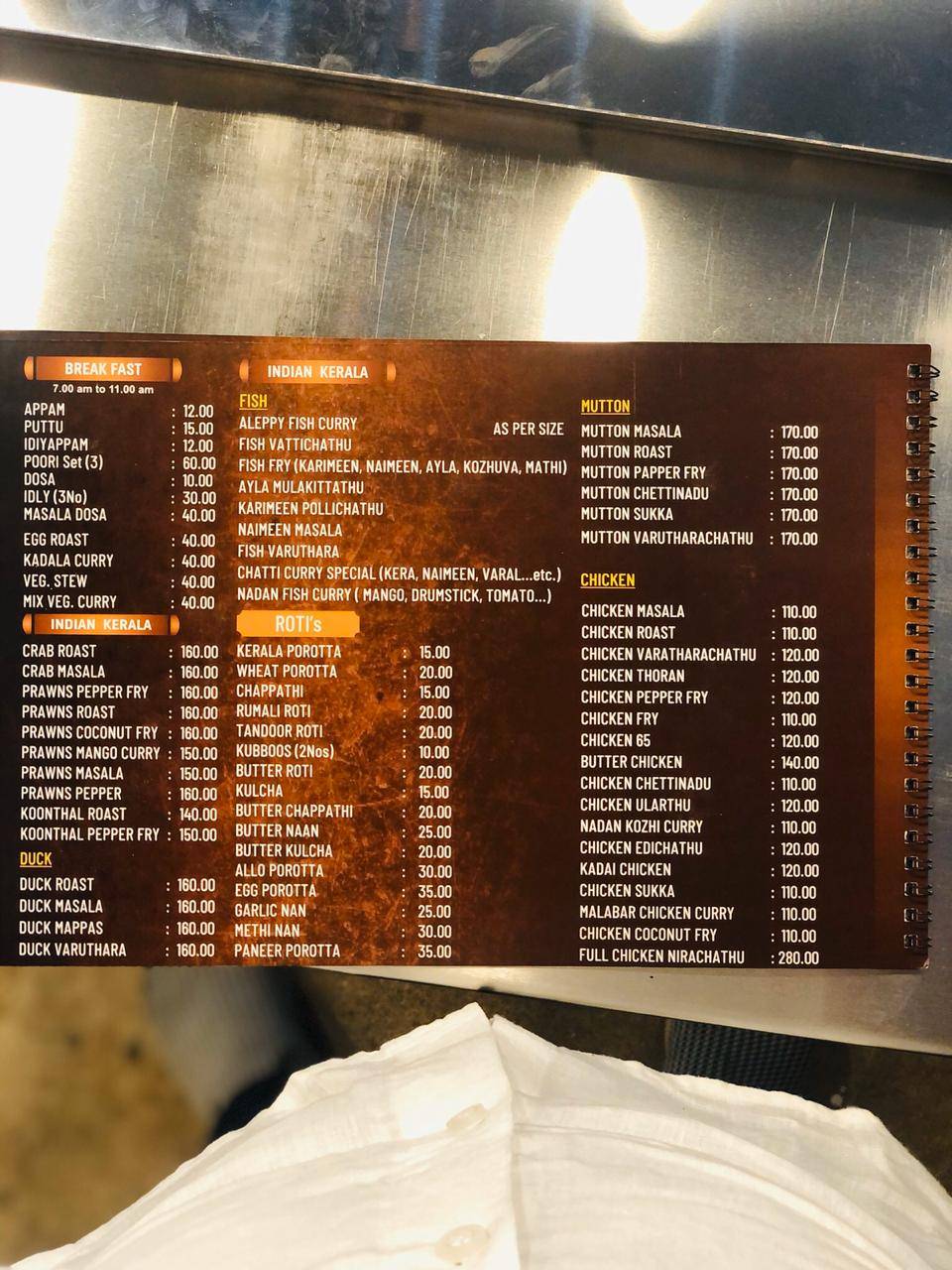Menu at Pepper Leaf Restaurant, Bengaluru