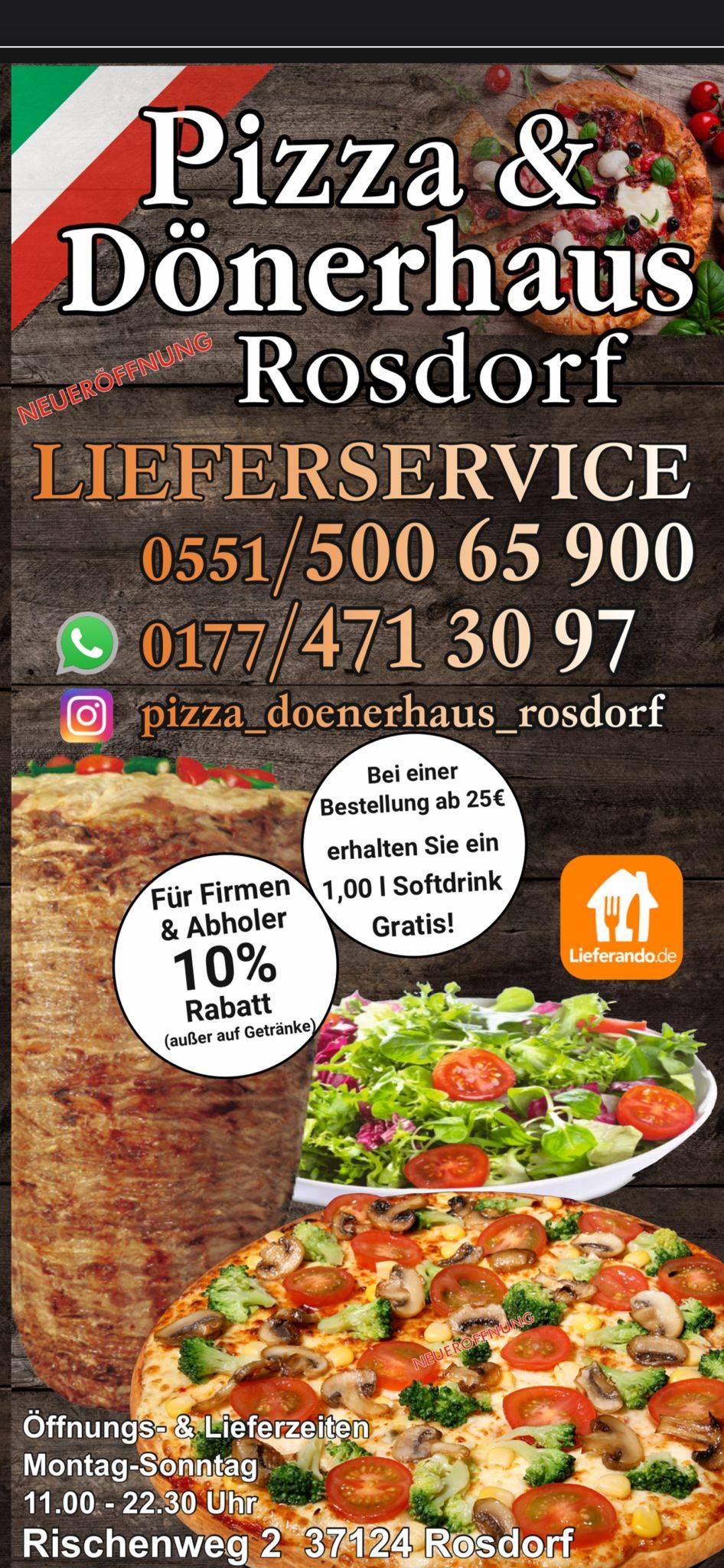 Speisekarte von Perfekt Pizza & Döner, Rosdorf