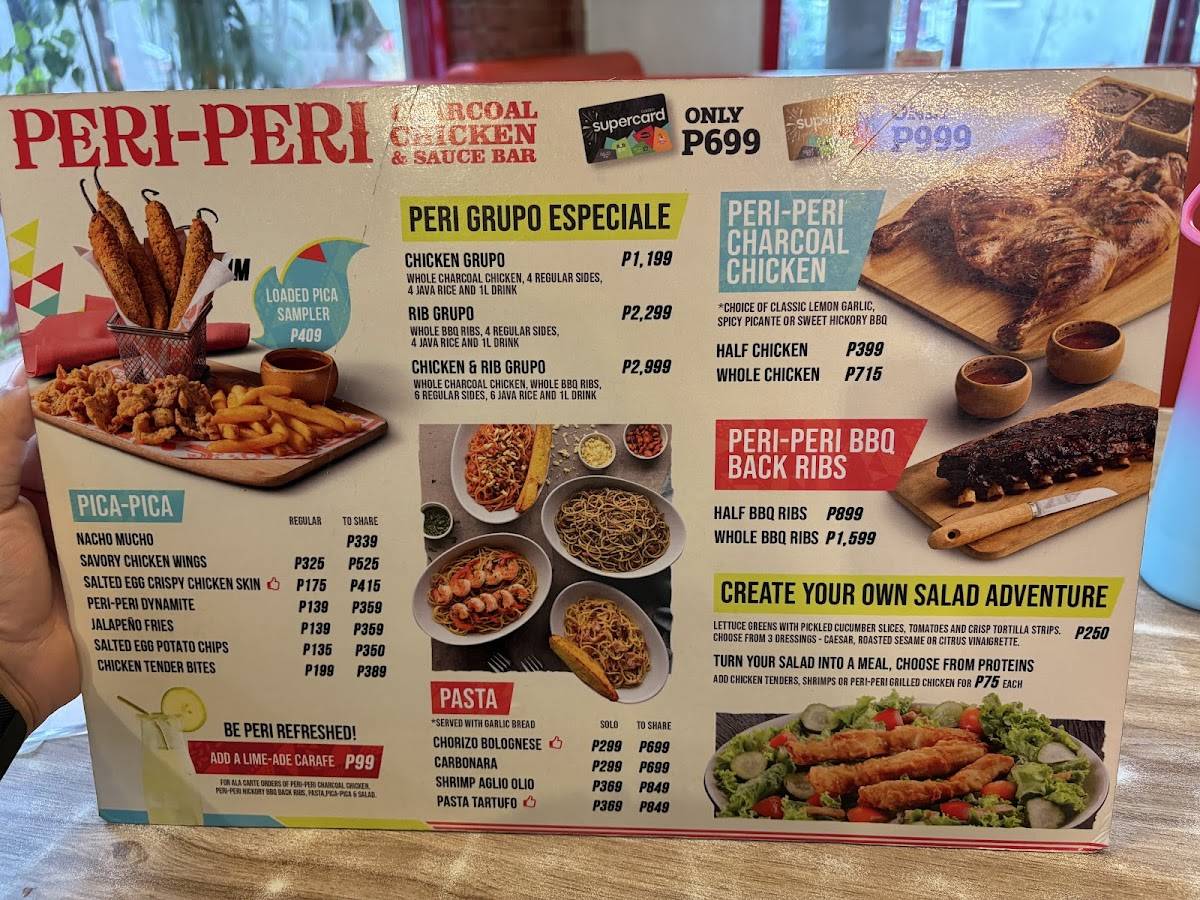 Menu at Peri-Peri Charcoal Chicken & Sauce Bar - Matalino, Quezon City