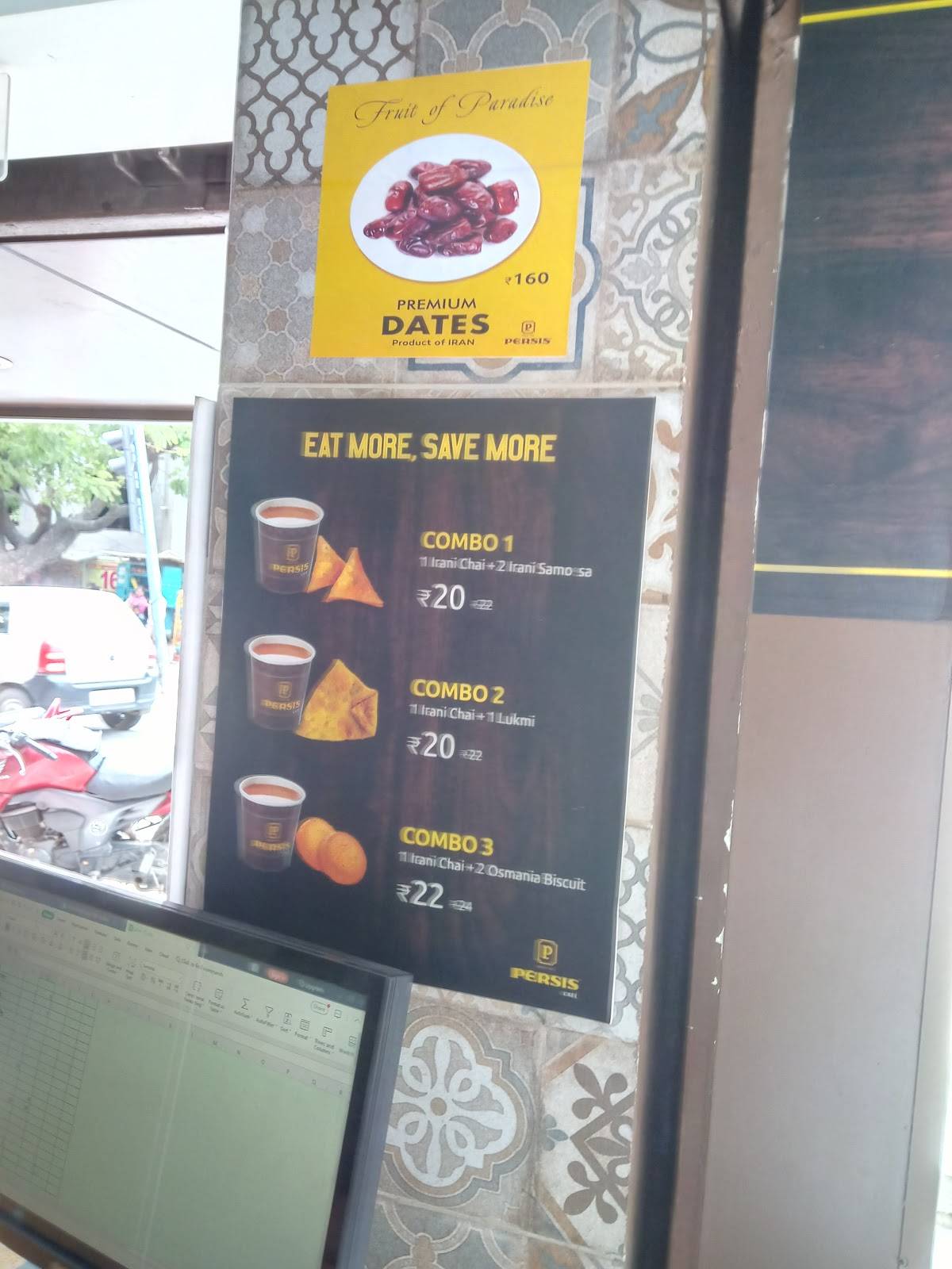 Menu at Persis Cafe, Hyderabad, 7-1-399/A