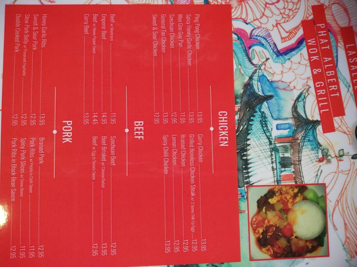 Menu at Phat Albert Wok & Grill restaurant, LaSalle