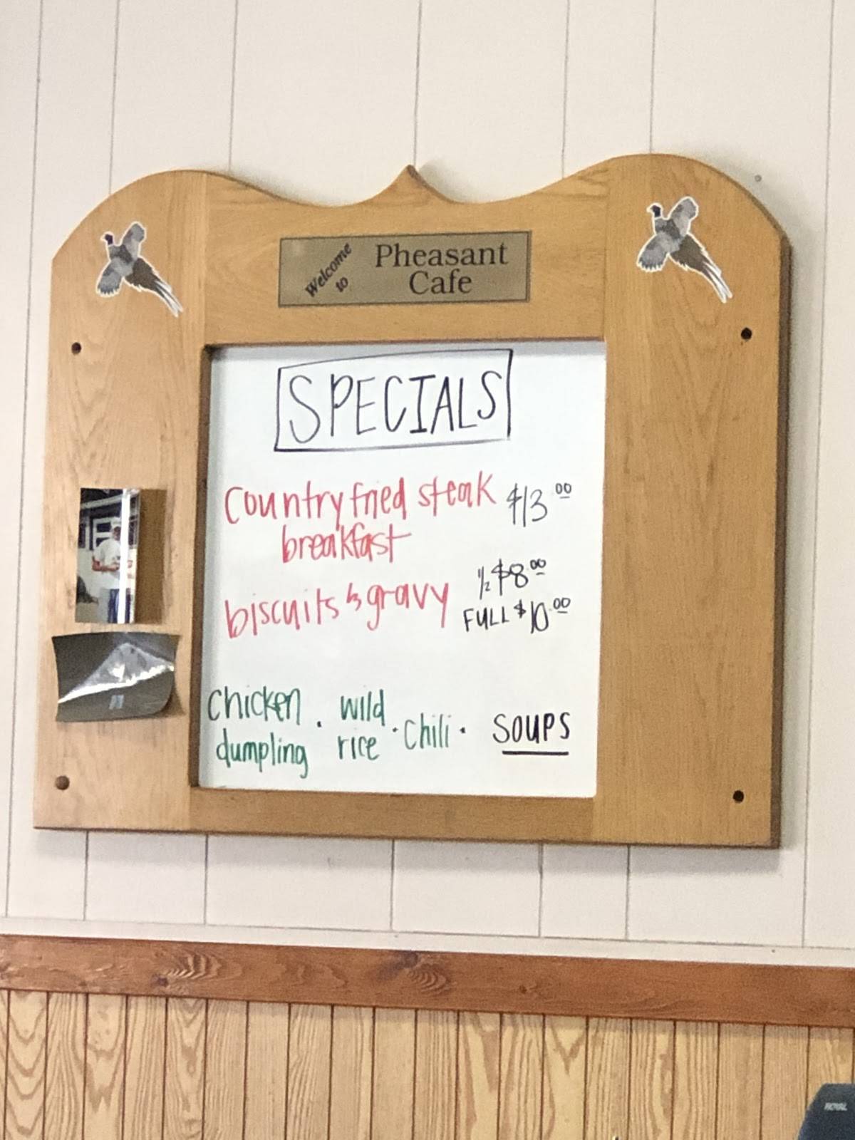 Menu at Pheasant Cafe, Waseca