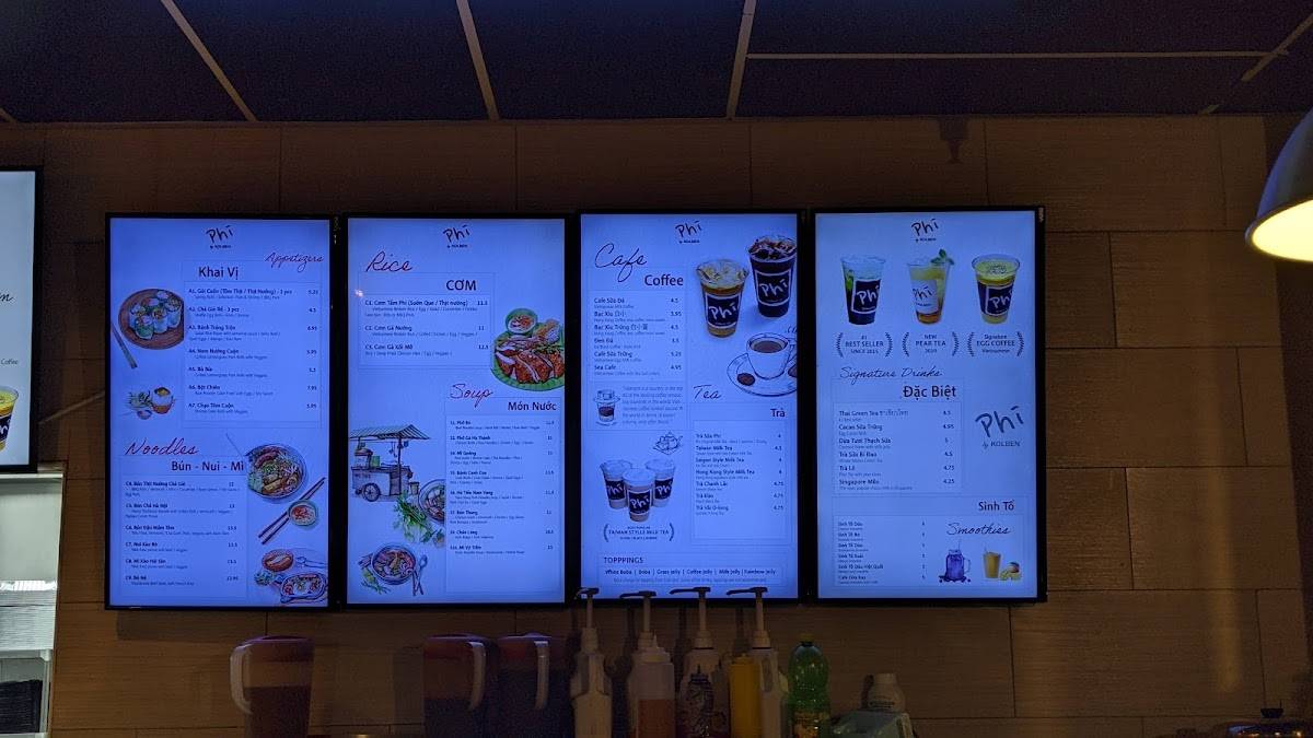 Menu at Phi Coffee & Tea restaurant, Arlington