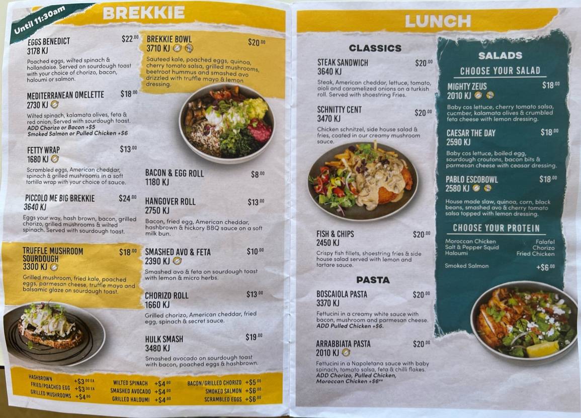Menu at Piccolo Me Moorebank cafe, Moorebank