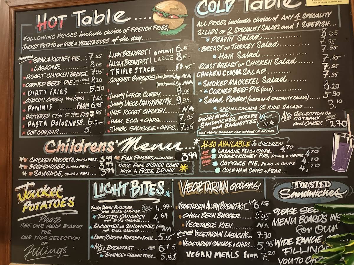 Menu at Pillars restaurant, Cardiff, 29 Queen St