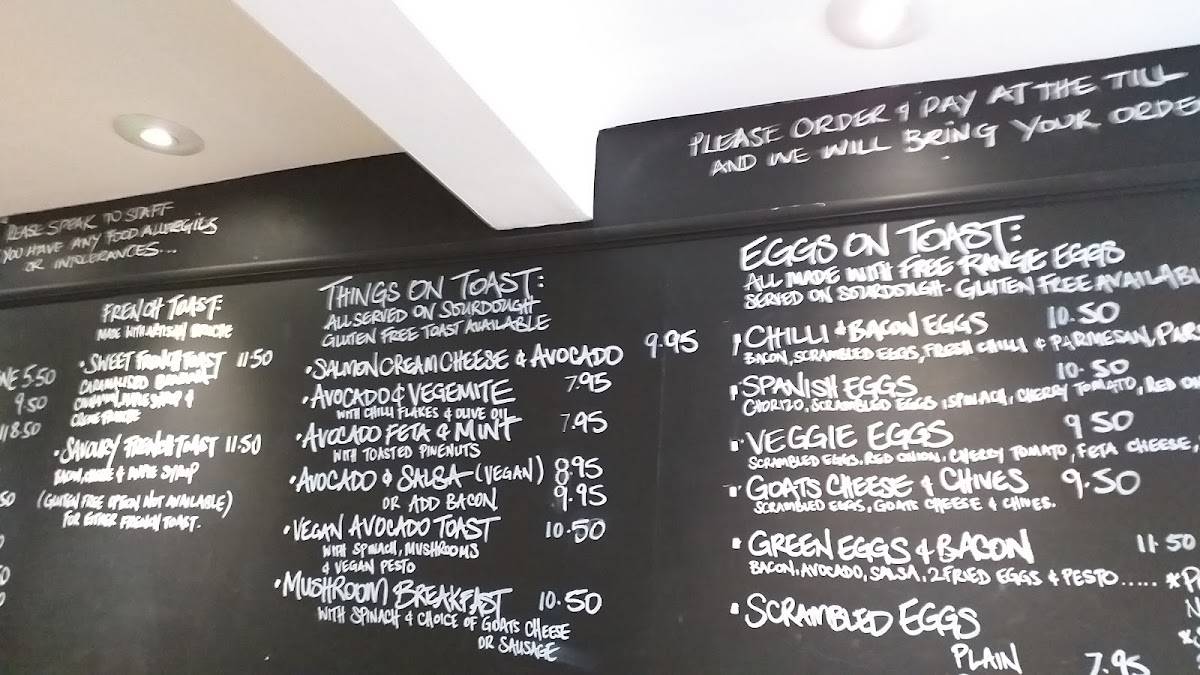 Menu at Pimlico Fresh cafe, London, 86-87 Wilton Rd