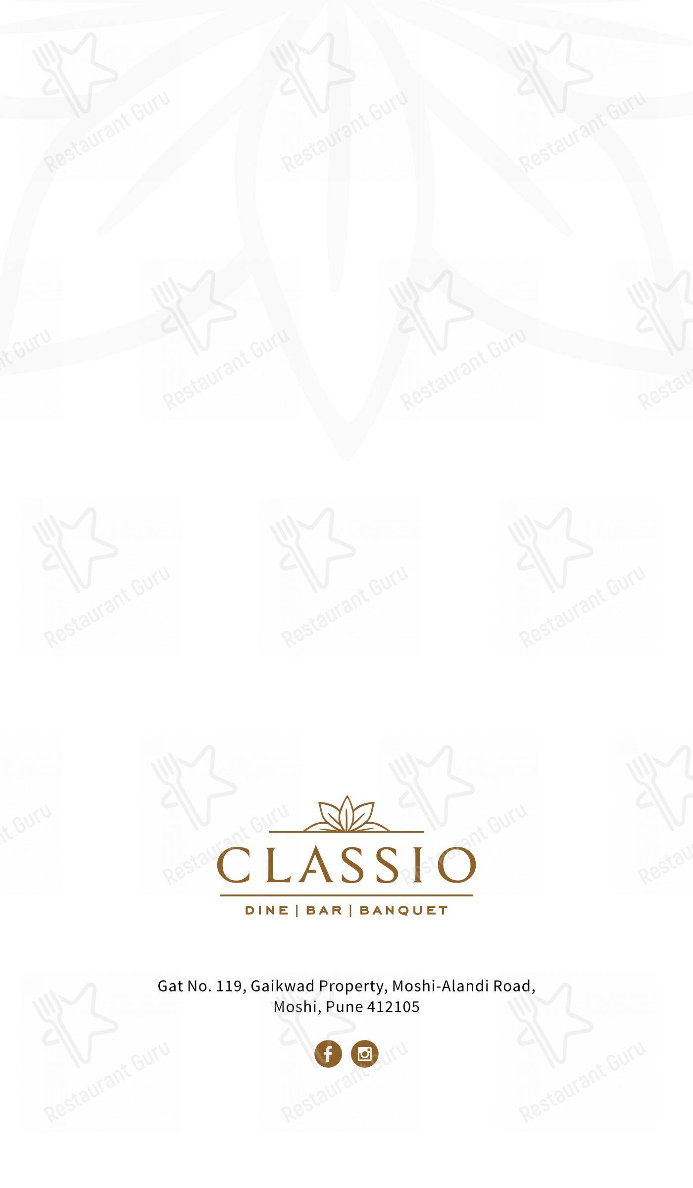 Menu at Classio - Family Restaurant & Bar, Pimpri-Chinchwad
