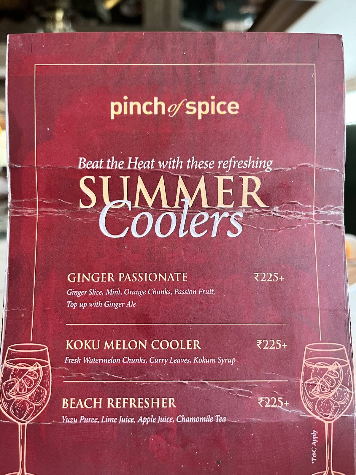 Menu at Pinch of Spice Dwarka, Delhi