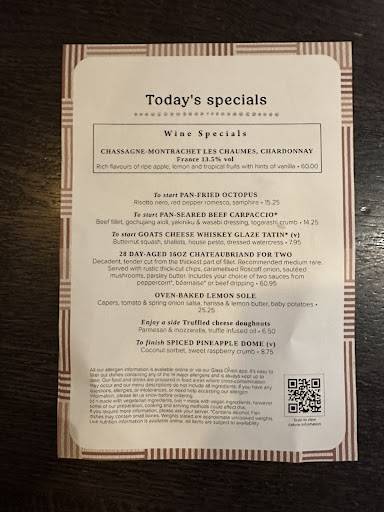 Menu at Pine Marten Harrogate pub & bar, Harrogate
