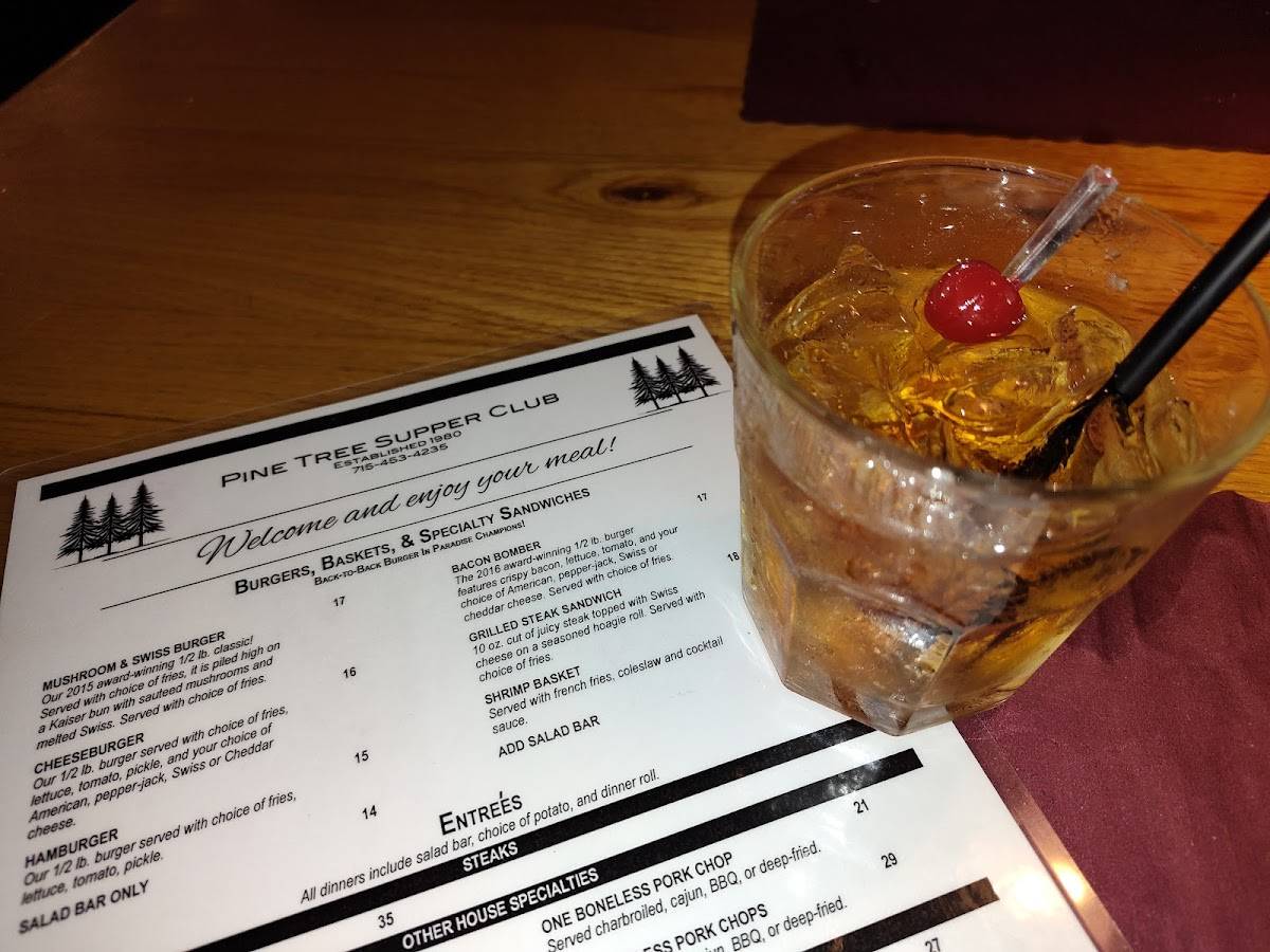Menu at Pine Tree Supper Club, Tomahawk