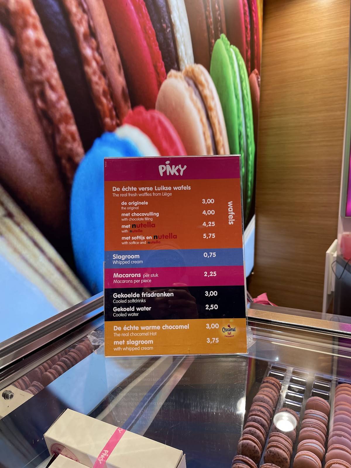 Menu at Pinky, Maastricht, Maastrichter Brugstraat 34