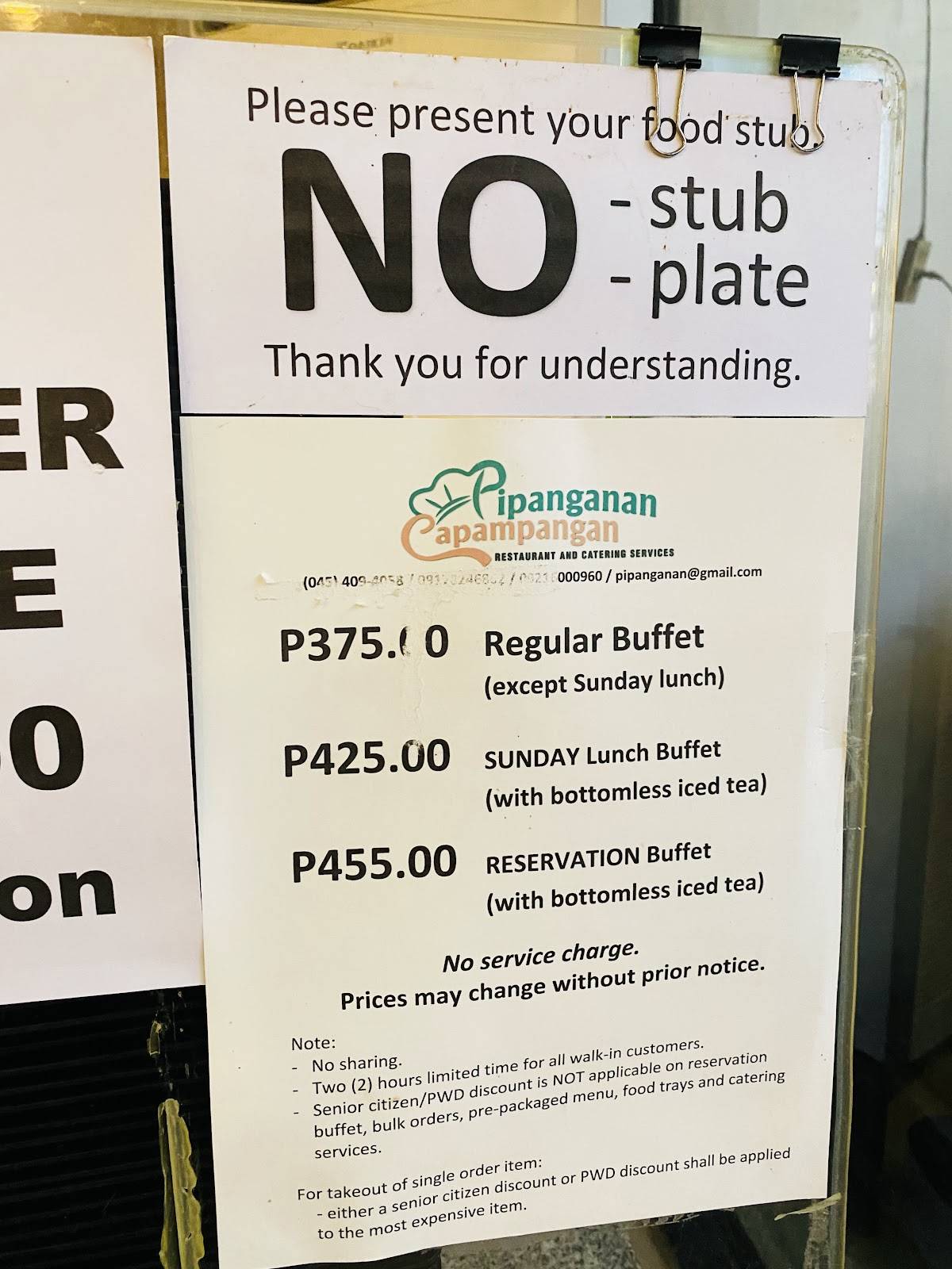 Menu at Pipanganan Capampangan restaurant, San Fernando
